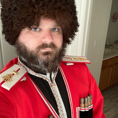 Beshmet Cossack Kaftan Traditional Men's Tunic Caucasus Red Dress Shirt ...