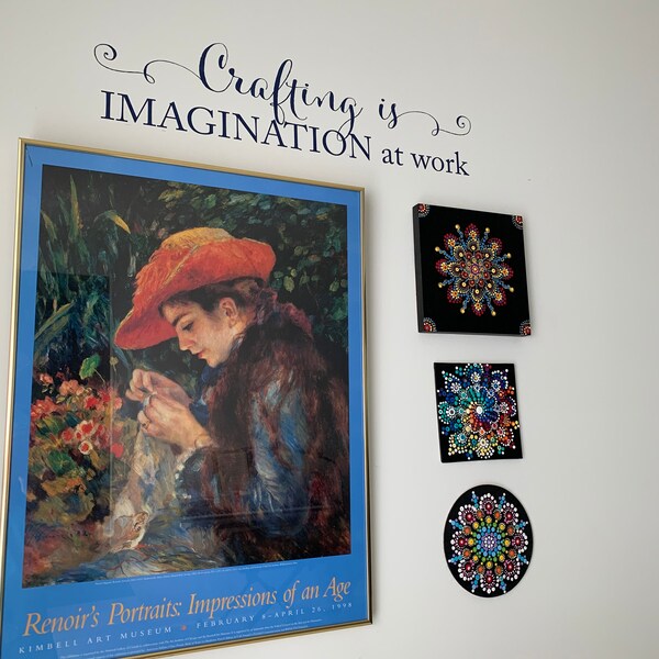 Crafting is Imagination at Work Decal - Art Studio Wall Decor - Etsy