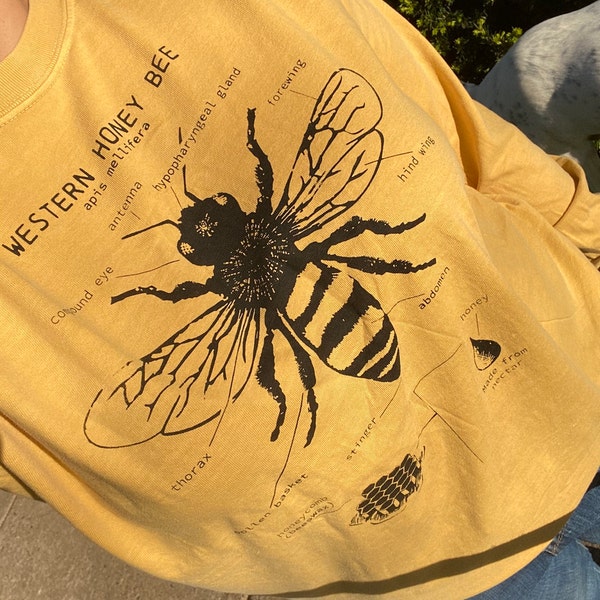 Honey Bee Anatomy Long Sleeve, Honey Bee Long Sleeve Shirt, Western ...