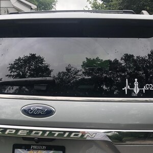 Sewing Machine Quilting Block Heartbeat Decal Sticker for Car Window BG ...