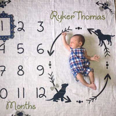 Month to Month Baby Blanket Baby Boy Milestones Monthly Baby - Etsy