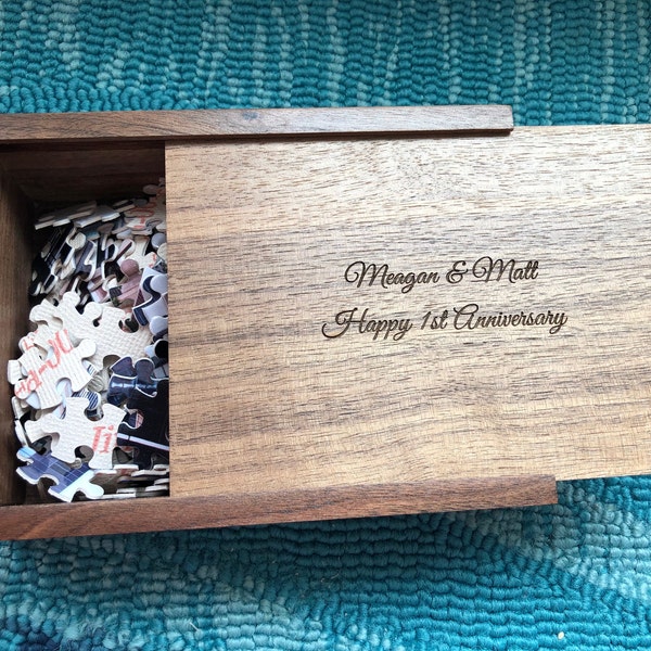 4x6" Wood Photo Memory Box - Wedding or Engagement Print Storage ...