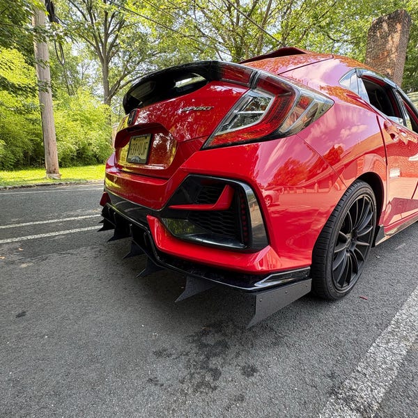 2017-2021 Honda Civic Si Sedan 2pc Shark Fin Diffuser - Etsy