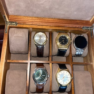 Personalized Watch Box for Men, 8 Divider Slots Engraved Wooden Jewelry ...