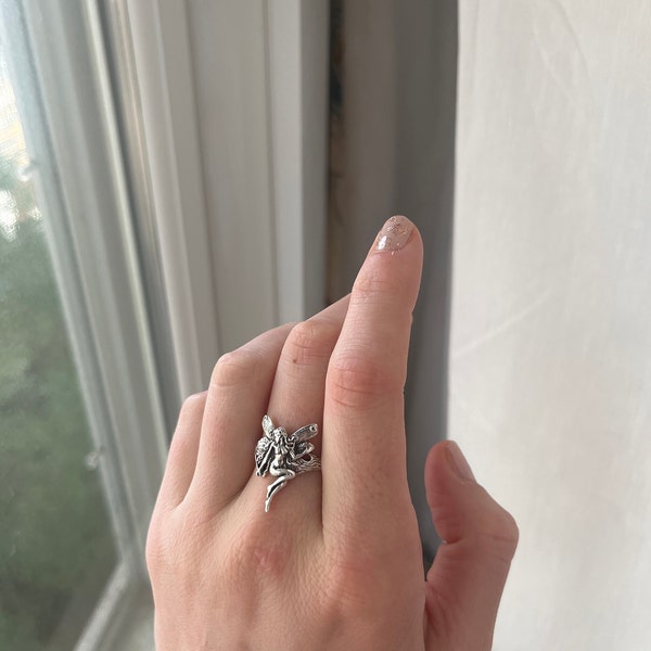 Beautiful Sterling Silver Ring With Faerie Fairy Design - Etsy