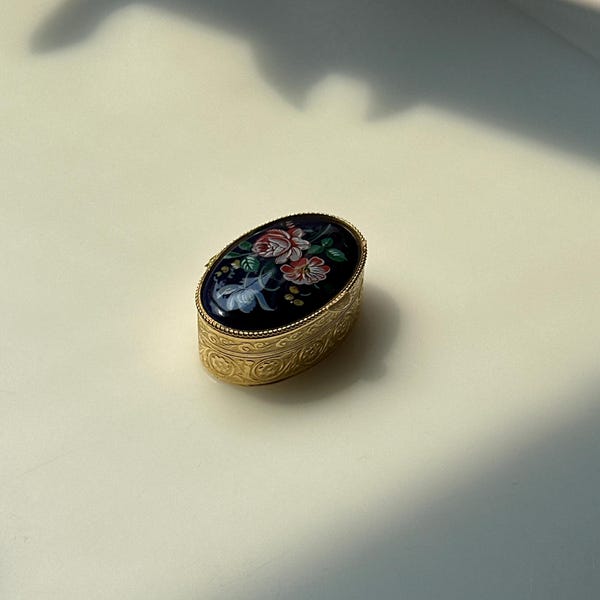 Vintage Pills Boxes With Lid of a Gold Metal, Vintage Copper-based Pill ...