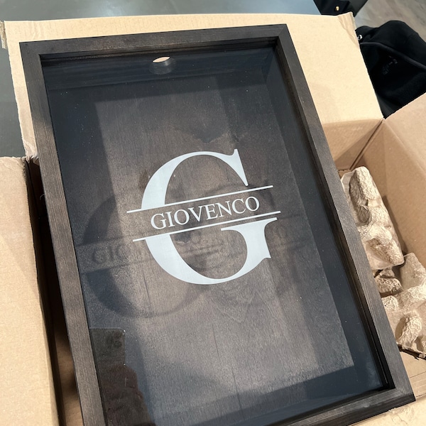 BLACK Wine Cork Holder, Wine Cork Art, Wine Cork Display Case, Shadow ...