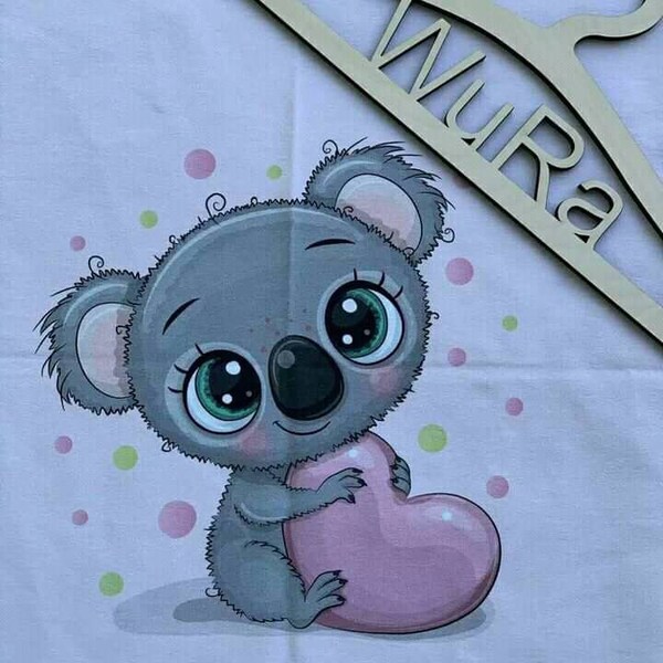 Koala Bear Jersey Panel,baby Quilt Panel,baby Animal Panel.panel for ...