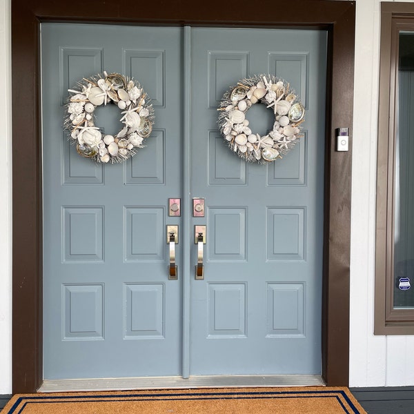 All Natural White Seashell, Sand Dollar, Abalone Wreath 19in - Etsy