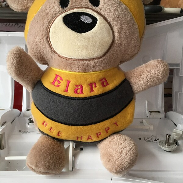 Buzzy Bear Honey Bee Stuffie ITH Embroidery Machine Pattern - Etsy