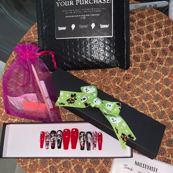 Scream Movie Halloween Press on Nails Set - Etsy