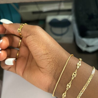 Layered Gold Bracelet, Dainty Simple Bracelet, 18k Gold Filled Bracelet ...