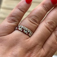 Nature Inspired Leaf Ruby Ring Set Black Gold Branch Twig Lab Ruby ...