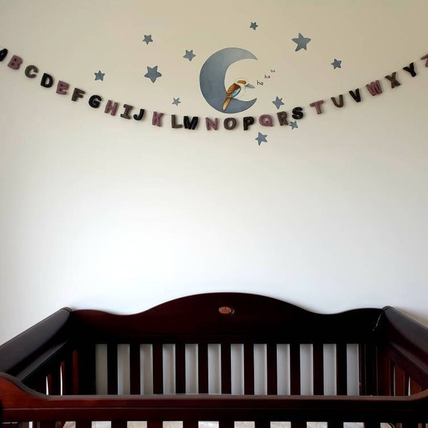 Grey ABC Garland. Alphabet Garland. Nursery Wall Decor. Educational Toy ...