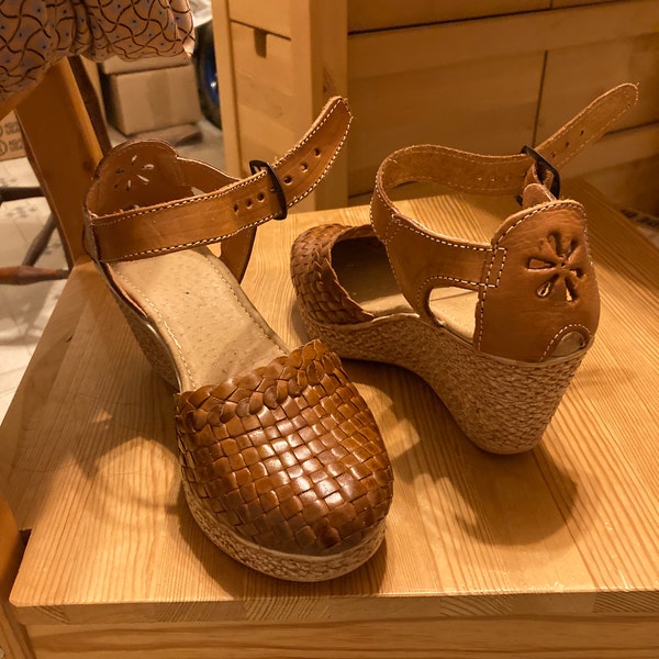 Lola Mexican Wedges//mexican Huarache//mexican Wedge Sandal//mexican ...