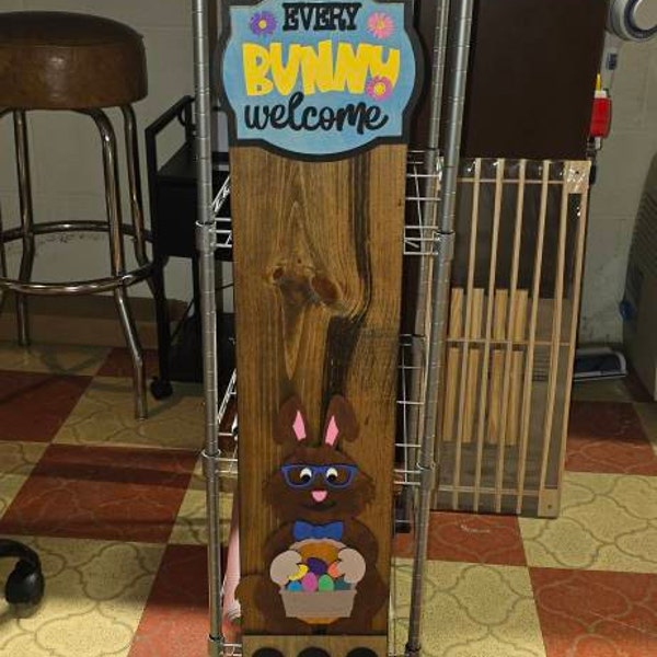 Easter Porch Leaner Sign Laser Cut File, Easter Bunny Interchangeable ...