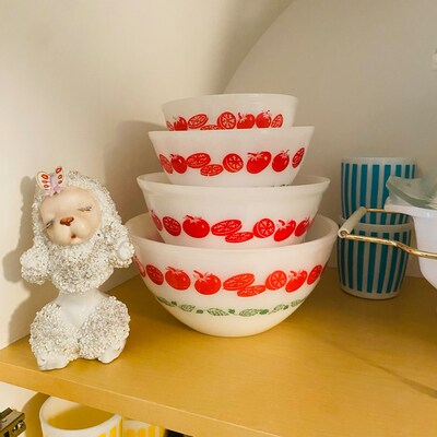 RARE Agee Crown Pyrex Turquoise Picket Fence Ramekins - Etsy