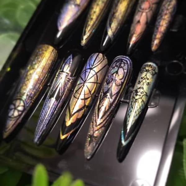 Gengar/handmade Press on Nails/kawaii Cute Nails/pure Hand-painted Nail ...