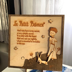 The Little Prince Wood Frame No.1 Prince / Wood Engraved Frame / the ...