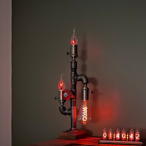 Steam Punk Wall Art Lighting Steampunk Farmhouse Decor Pipe Work Wall ...