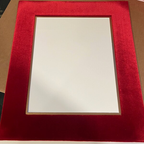 VELVET Picture Matting Hand Wrapped Double Mat Choice of Color Custom ...