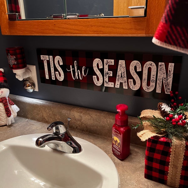 Buffalo Plaid Decor - Tis the Season -buffalo Plaid Sign - Buffalo ...