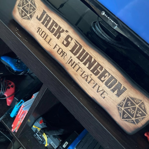 Personalized Rustic Dnd Wood Sign - Dungeons and Dragons - Roll for ...