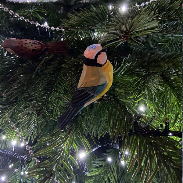 Wooden British Birds Clip on Christmas Tree Decoration - Robin Sparrow ...