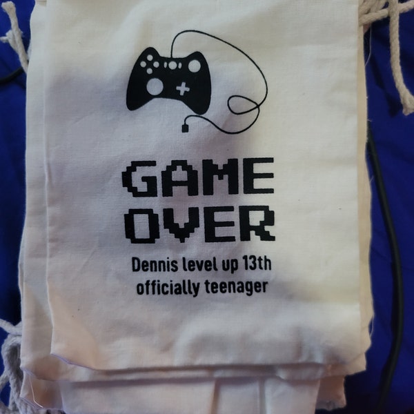 Game Over Thank You-controller Video Game-kids Party Favor-personalized ...