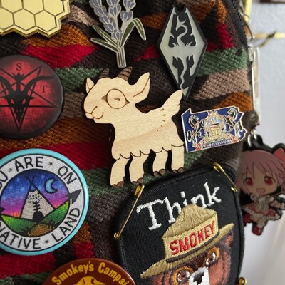 Goat Pin / Magnet Wooden Pygmy Goat Brooch - Etsy
