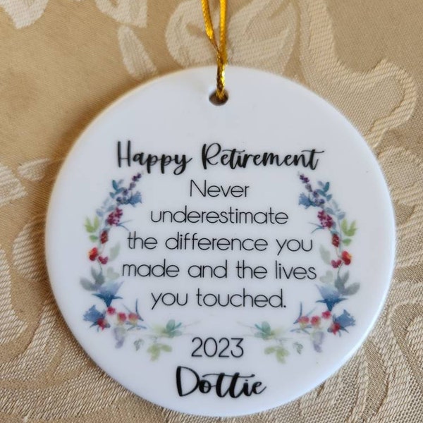 Happy Retirement Ornament, Personalized Retirement Gift for Women, 2024 ...