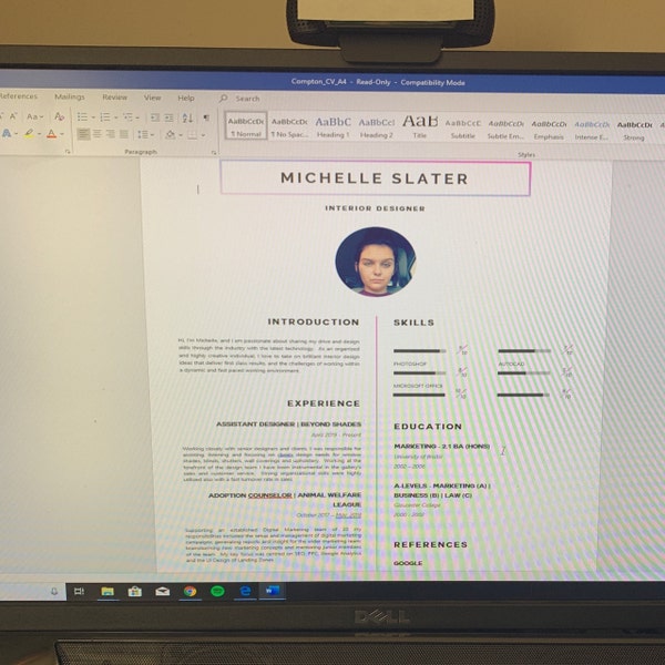 Creative Resume Template: Designer CV for Word (digital Download) - Etsy
