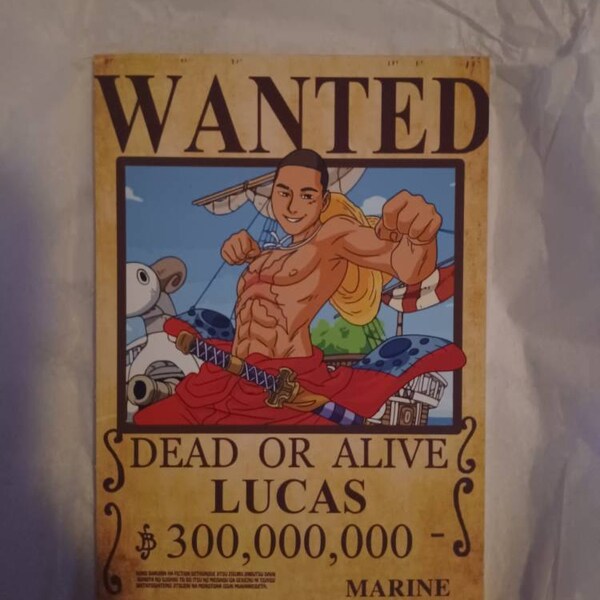 Anime Wanted Poster Card , Fully Custom Wanted Card, Wedding Gift ...