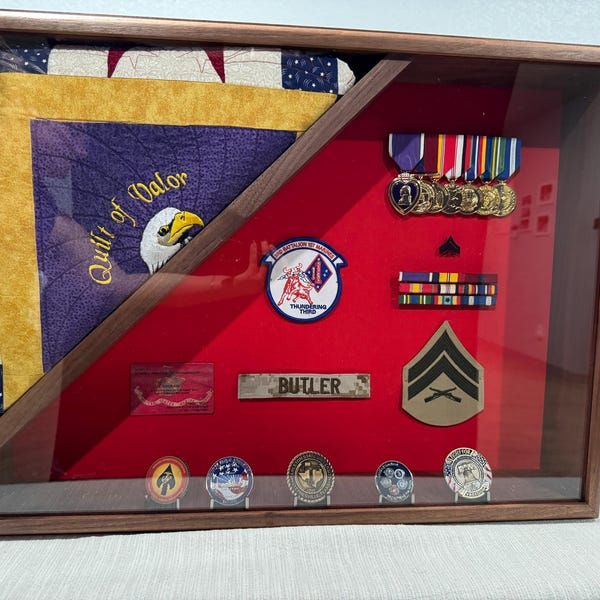 Shadowbox (one Flag), Flag Display, Military Shadow Box, Air Force, Army, Coast Guard, Navy ...