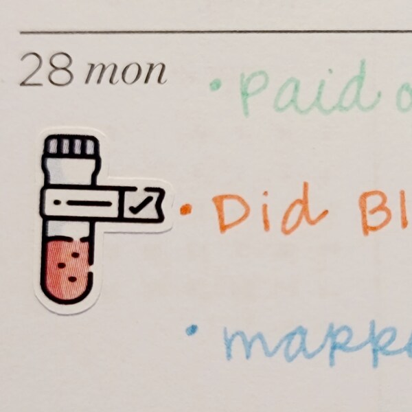 Planner Sticker | Blood Test Blood Draw - Etsy