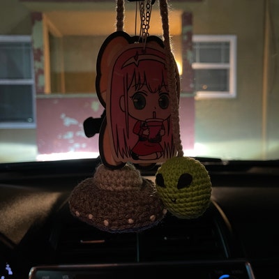 Amigurumi Alien and Ufo Car Rear View Mirror Accessories MADE TO ORDER ...