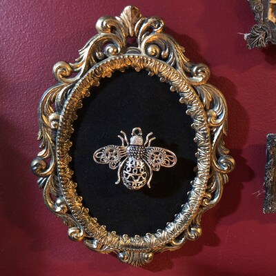 Steampunk Pin Badge Brooch Silver Heart Bronze Cog Mechanical - Etsy