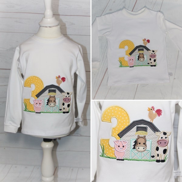 Barn Birthday Number Set Digital Machine Embroidery Applique Design 4 ...