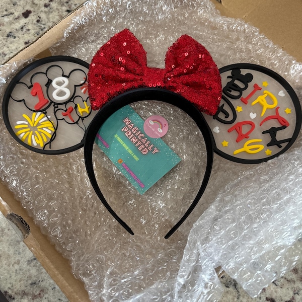Custom Age Birthday Mickey Ears - Personalized 21st 30th 40th 50th ...