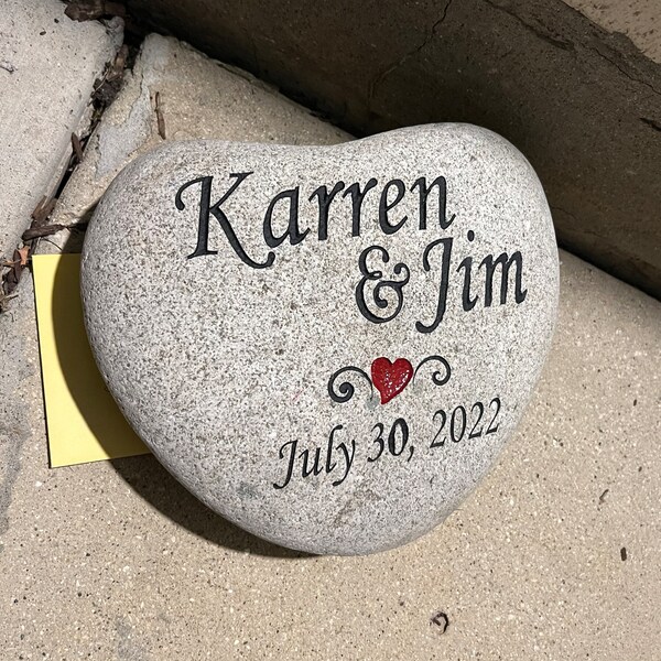 Marriage or Anniversary Personalized Engraved Rock and Slate, Wedding ...