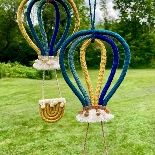 Hot Air Balloon Wall Hanging, Macrame Baby Air Balloon Dream, Gift for ...