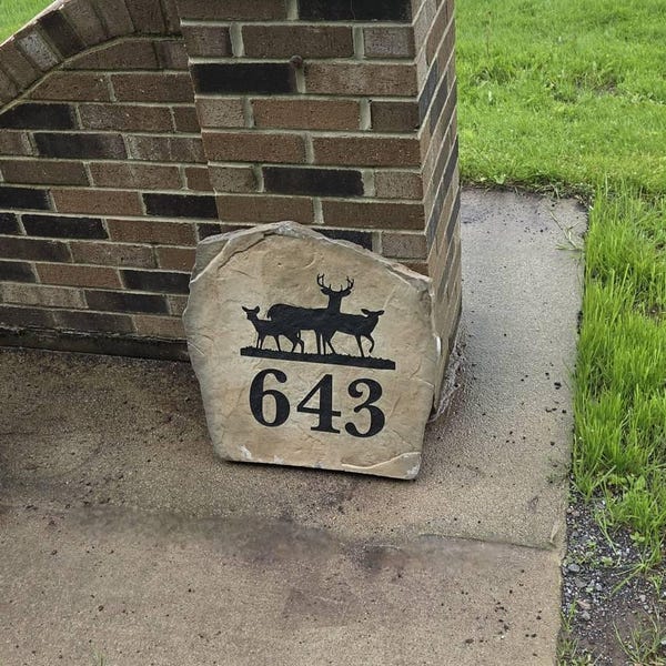 Address Number Stone - Engraved Rock - Personalized - Garden Stone ...