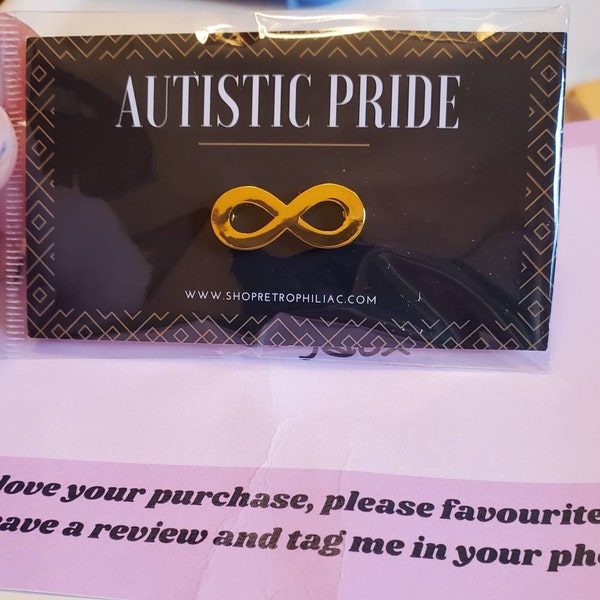 Mini Autistic Pride Infinity Gold Enamel Pin Brooch Autism ...