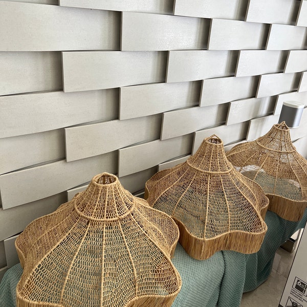 Pendant Light, Rattan Lamp Shade, Moroccan Lamp Shade, Boho Hanging ...