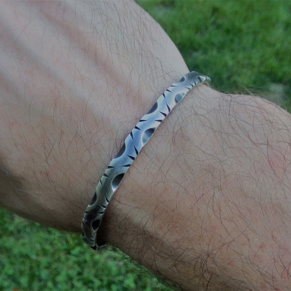 Vintage Cuff, Unique Cuff, File Work Cuff, Mens Cuff, Menly Cuff, Vine Pattern Cuff, Rustic Cuff ...