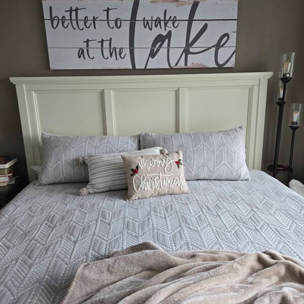 Shhh... No Wake Zone Sign Rustic Canvas Print Shown in Coast Blue 60x20 ...