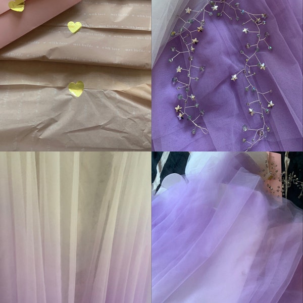 Pink Ombre Blusher Veil, Two Tier Veil, White Ivory Tulle Dip Dyed in ...