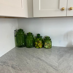 Vintage 1930s LANCASTER Glass Co. Yellow Depression Glass Double ...