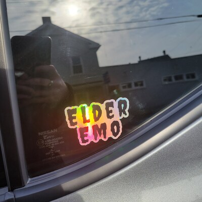 Holographic Elder Emo Sticker Emo Sticker Elder Emo Stickers Goth ...