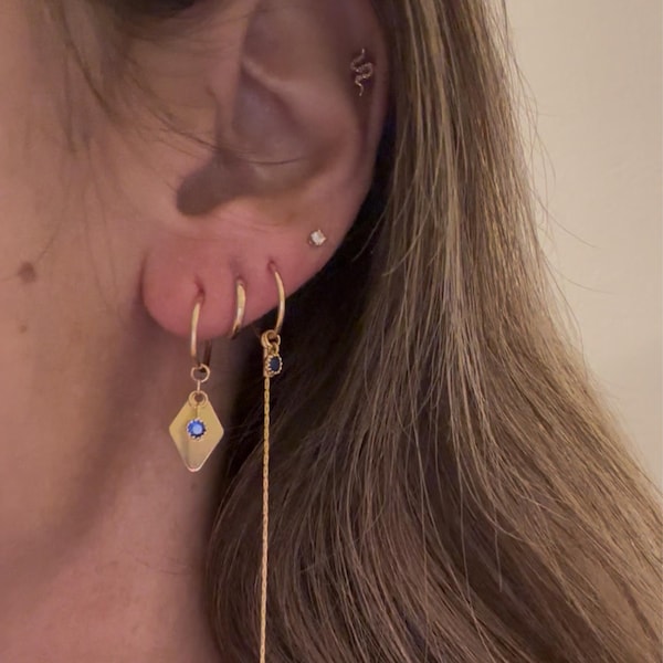 Gold Hoop Earrings With Charm - Gold Hoop Earrings - Gold Filled ...